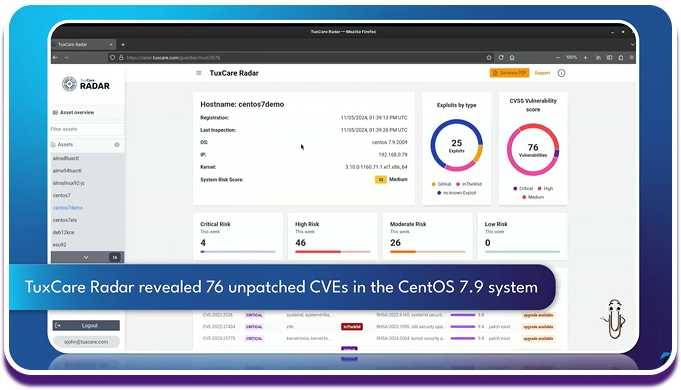 TuxCare Radar - TuxCare